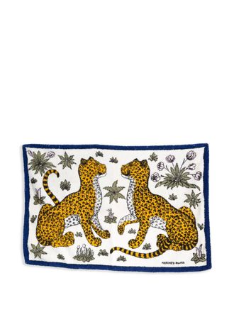 Hermès x Christiane Vauzelles serviette de plage Léopards (années 2000) - Bleu