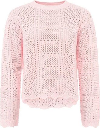 Zwillingsherz Strickpullover Lochstrick mit Lockstrickmotiv