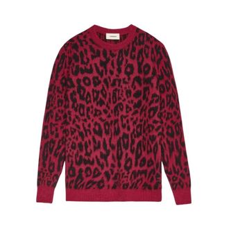A Paper Kid Homme, Pulls, Rouge, Taille: M Maglione Mohair Animalier