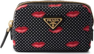 Prada Kosmetiktasche mit Triangel-Logo - Schwarz