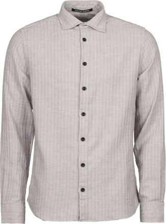 Hannes Roether herringbone buttoned shirt - Grau