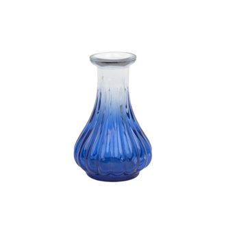 Talking Tables 1x recycelte Glasvase Blau Blumenvasen Dekoration - Elegante Souk Vase für frische Blumenarrangements, ideal für Jede Tischdekoration - Maße: 10cm x 6