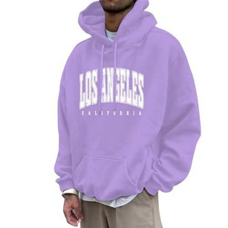 Generic Sweat &agrave; capuche Los Angeles California pour homme - Imprim&eacute; graphique vintage - En coton - Manches longues - Pour homme - Cordon de serrage - Sportif 