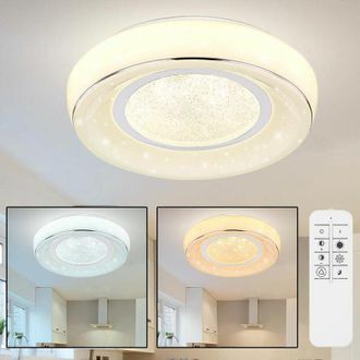 ETC Shop Etc-shop - Plafonnier en cristal led effet &eacute;toile t&eacute;l&eacute;commande salon lumi&egrave;re du jour lampe dimmable