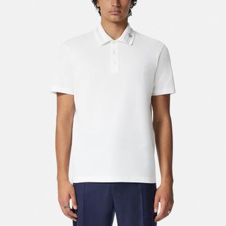 Versace White polo shirt with Medusa embroidery