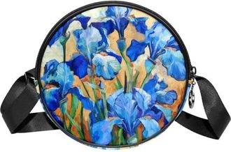 Generic Iris Petit sac &agrave; bandouli&egrave;re rond pour femme avec fermeture &eacute;clair et bretelles r&eacute;glables