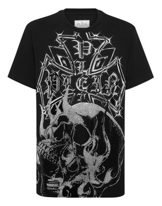 Philipp Plein Round Neck T-Shirt Chrome Crest Skull