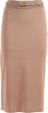 Elisabetta Franchi Femme, Jupes, Beige, Taille: 42 FR Jupe en maille avec ceinture