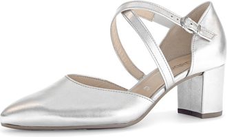 Gabor Damen Riemchen Pumps, Frauen Absatzschuhe,st&ouml;ckelschuhe,Spangenpumps,Mary-Jane,bequem,geschlossen,high Heels,Heels,Silber,37.5 EU / 4.5 UK