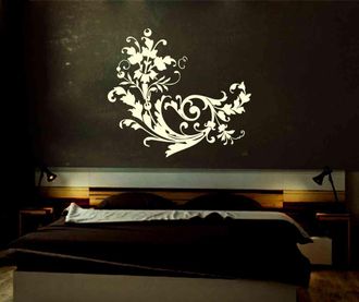 Indigos UG Wandtattoo Wohnzimmer - Wandaufkleber Blume Ranke Pflanze - nachleuchtend im Dunkeln - Fluoreszierend 120x107 cm - Aufkleber Kinderzimmer Schlafzimmer