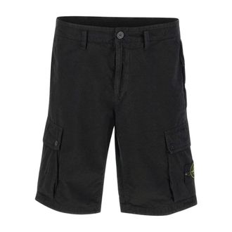 Stone Island Schwarze Baumwoll-Cargo-Shorts - - Shorts - Herren - Schwarzk - W34