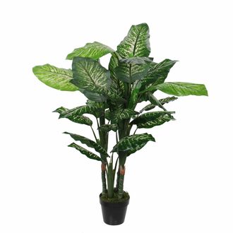 Mica Decorations Dieffenbachia Kunstpflanze - H120 x &Oslash;60 cm - Gr&uuml;n