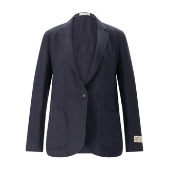 Massimo Alba Femme, Vestes, Bleu, Taille: 36 FR Blazer en lin
