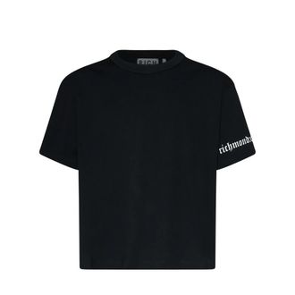 John Richmond Minimalistisches T-Shirt mit dezentem Logo - - Tops - Herren - Schwarzk - M
