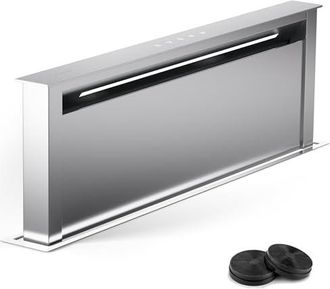 Klarstein Klarstein Hotte Aspirante 90 cm, Hottes de Cuisine 2 en 1 &agrave; Aspiration Descendante, D&eacute;bit dAir de 576 m&sup3;/h, Modes de Ventilation, Eclairage LED, Tacti