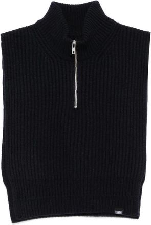 Maison Margiela Ribbed-knit Half-zip Sweater