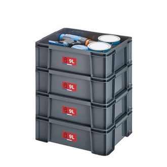 Sundis 4er set MASTER BOX, 9L - Modular und stapelbar - Anthrazitgrau, Grau