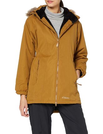 Trespass Celebrity, Golden Brown, L, Warm Waterproof Jacket with Removable Hood for Ladies, Brown, Large
