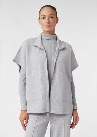 Comma Sweatshirt Sweatshirt Oversized Sweatshirt-Cape mit aufgesetzten Taschen