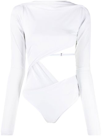 Jacquemus body Carozzu &agrave; coupe stretch - Blanc