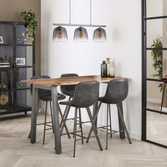 Pier Import Table haute bois dacacia m&eacute;tal 147 MELBOURNE