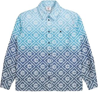 Casablanca Homme, Chemises, Bleu, Taille: L Monogram Gradient Jacquard Shacket