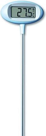 TFA Dostmann Orion digitales Design-Gartenthermometer, 30.2024.06, großes Display, zum Einstecken in den Boden, wetterfest, grau, L 230 x B 100 x H 800 mm