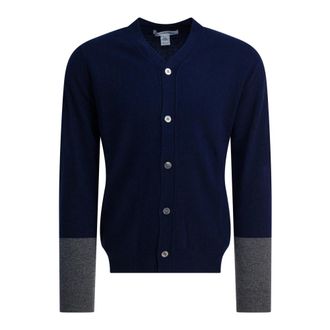 Comme Des Gar&ccedil;ons Blauer V-Ausschnitt Woll-Cardigan - - Knitwear - Herren - Blau - S