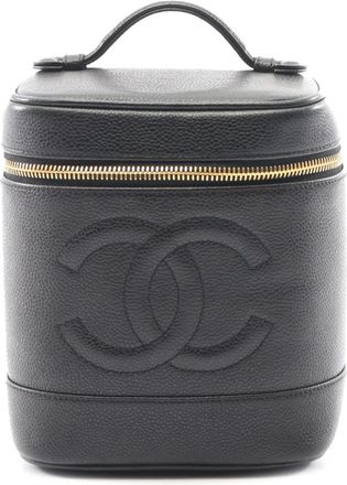Chanel 1996-1997 CC Caviar Case vanity bag - Schwarz