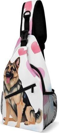 Generic Sacoche Homme Bandouliere Berger Allemand Rigolo Amour Casual Sac &agrave; Bandouli&egrave;re Mode Sac &agrave; Dos De Voyage pour Homme Randonn&eacute;e Cyclisme