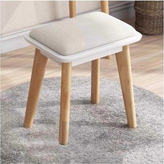 Generic Verstellbarer Schminkhocker - Quadratischer Frisiertisch Aus Leinen Mit Beinen Aus Massivholz for Schminktisch, Klavier, Eingangsbereich (40 X 30 X 45