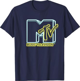 Giesswein Blue And Yellow Neon Sign Logo T-Shirt