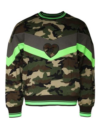 Dolce & Gabbana Mens Multicolor Camouflage Sweatshirt Sweater Cotton Polyester Clothing