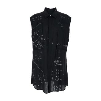 Rick Owens Homme, Tops, Noir, Taille: M Chemise Ext&eacute;rieure Sans Manches