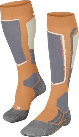 Falke Damen Skisocken SK2 Intermediate W KH Wolle warm dick 1 Paar, Orange (Cantaloupe 8155), 35-36
