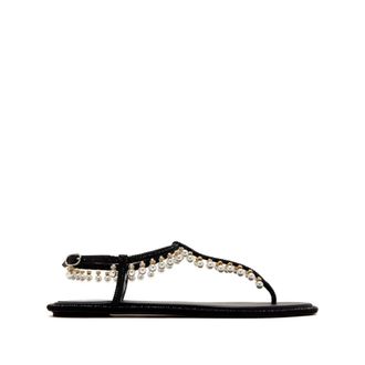 Rene Caovilla Schwarze Flache Sandalen mit Schnallenverschluss - - Shoes - Damen - Schwarzk - 36 EU