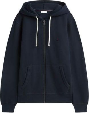 Tommy Hilfiger Sweat droit &agrave; capuche zipp&eacute; en coton m&eacute;lang&eacute;