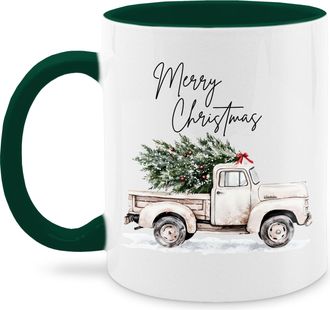 Shirtracer Tasse Tassen 325ml - Weihnachtstasse - Motiv Merry Christmas Truck Geschenke Weihnachtsmotiv Geschenk Weihnachten I Winter Geschenk Weihnachtszeit I W