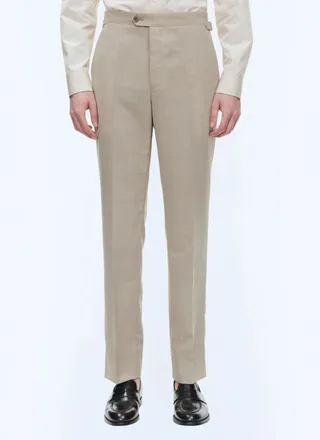 Fursac Pantalon en toile de laine beige - Taille 36 - Homme