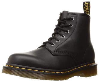 Dr. Martens DR MARTENS 6 Eye Boots, Black Nappa, 36 EU