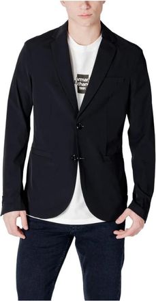 A|X Armani Exchange Homme, Vestes, Noir, Taille: L Blazer Coton Noir Style Moderne