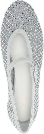 Le Silla Silver Embellished Ballerina Flat - Silver