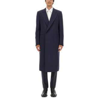 Alexander McQueen Wollmantel mit Doppelreihiger Knopfleiste - - Coats - Herren - Blau - XL