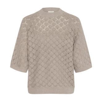 Kaffe Tricot &agrave; col rond - Femme - Pulls - Gris - Taille: 46 FR