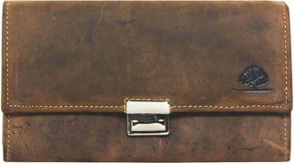 Greenburry Kellnerbörse 1785A Geldbörse für Gastronomie aus 100% Rindleder im Vintage-Look Braun