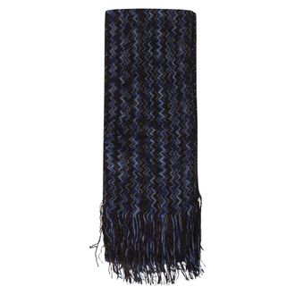 Missoni Zickzack-Schal mit Fransen - - Accessories - Damen - Blau - ONE SIZE