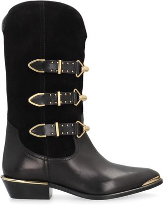Isabel Marant Womens Mexia Leather Boots Black Calf