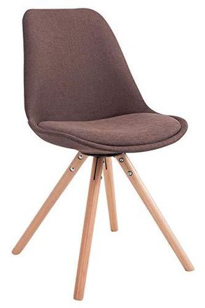 Clp Chaise De Salle A Manger Toulouse en Tissu I Chaise Design Scandinave Dossier Et Assise Rembourr&eacute;s I Pieds en Bois Ronds, Couleur:Marron, Couleur du C