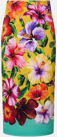 Dolce & Gabbana Jupe crayon en soie m&eacute;lang&eacute;e &agrave; fleurs