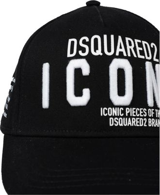 Dsquared2 Homme, Accessoires, Noir, Taille: ONE Size Casquette de Baseball Élégante avec Visière Rigide